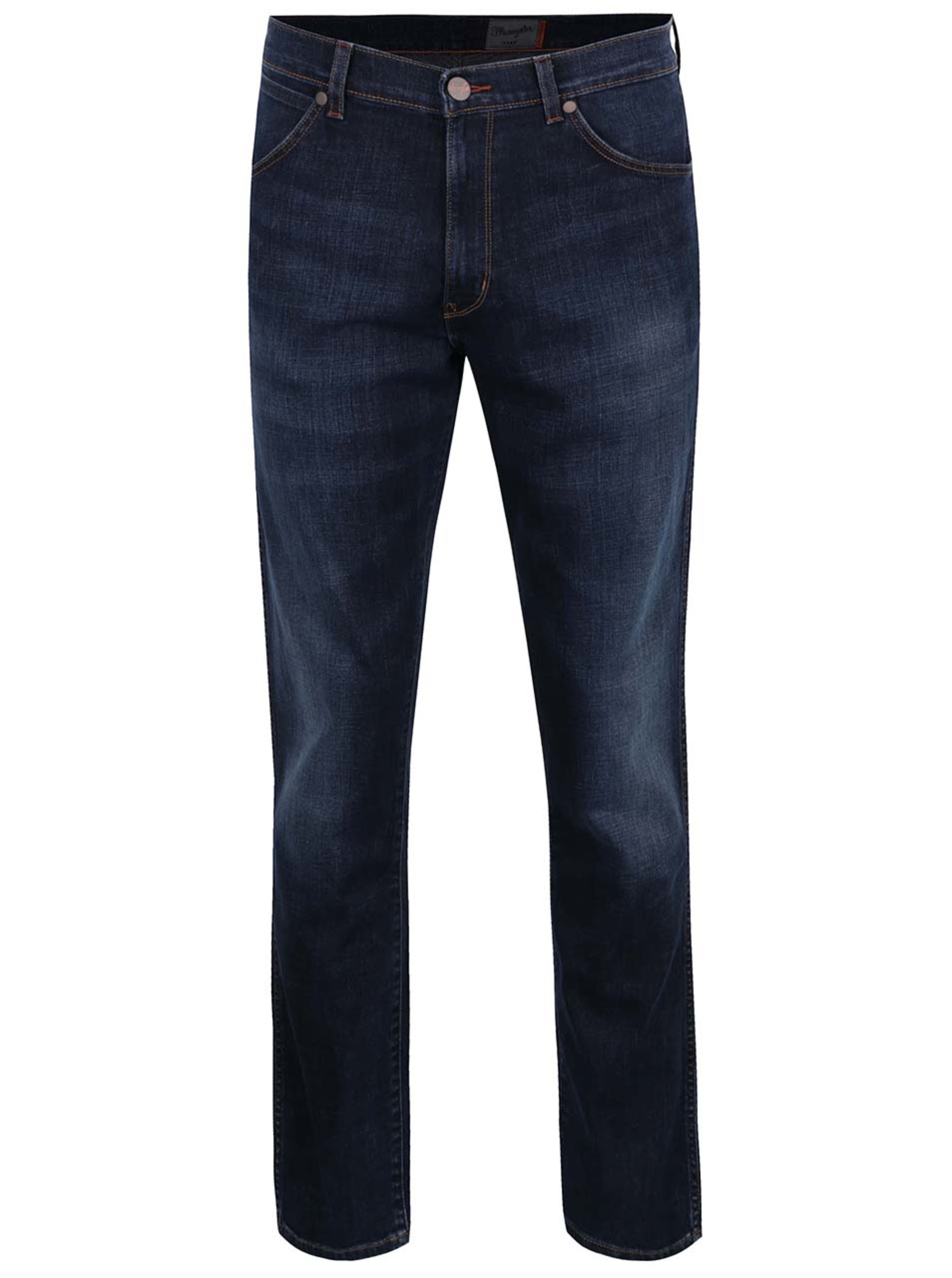 Dark Blue Men's Regular Jeans with Embroidered Effect Wrangler Greensb ...