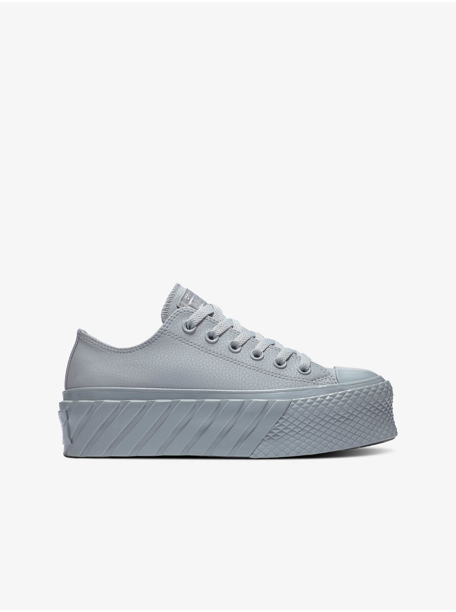 Light Grey Unisex Sneakers on Converse Platform Chuck Taylor All - Unisex