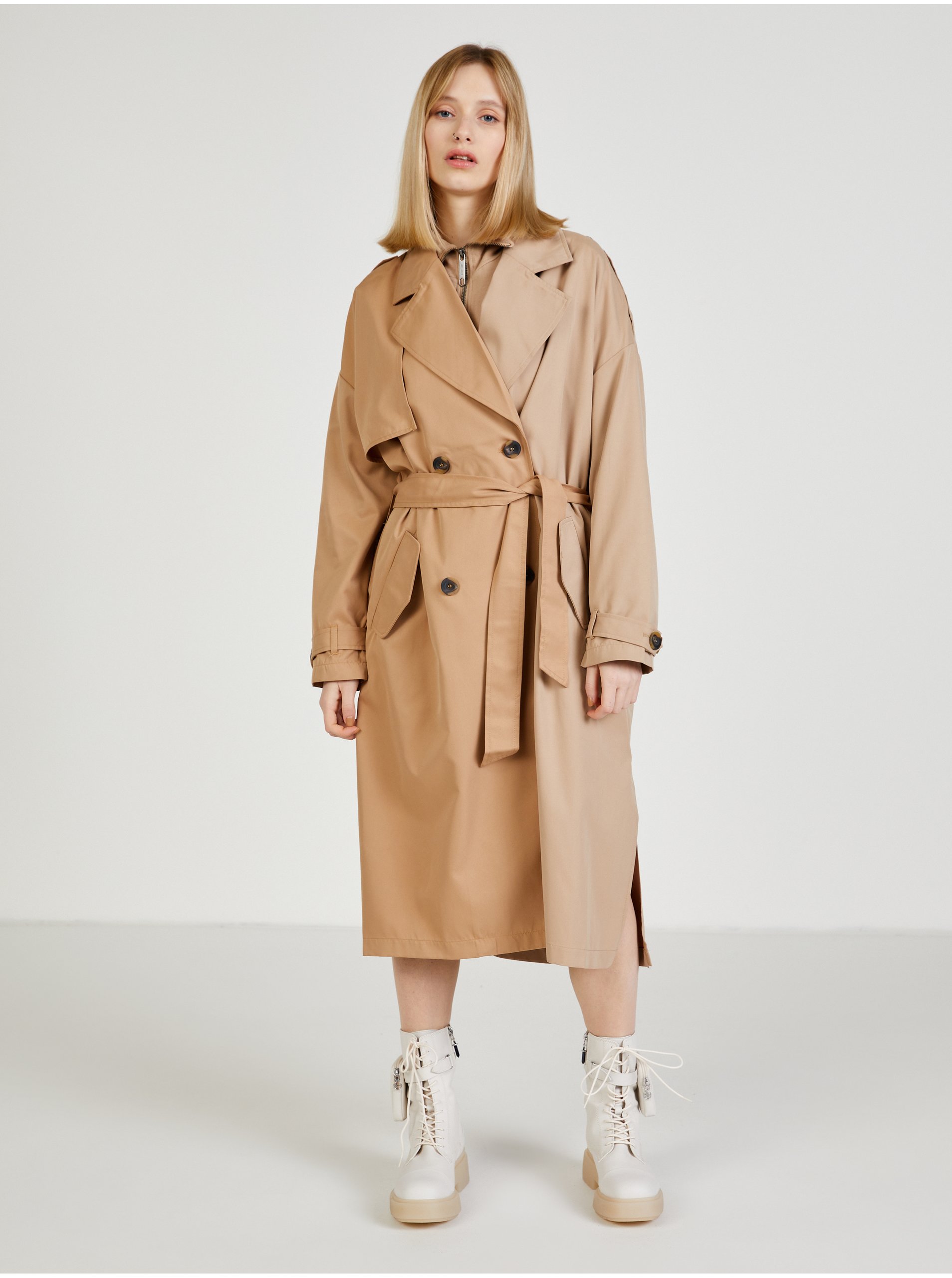 Beige Women's Coat ONLY Betty - Women