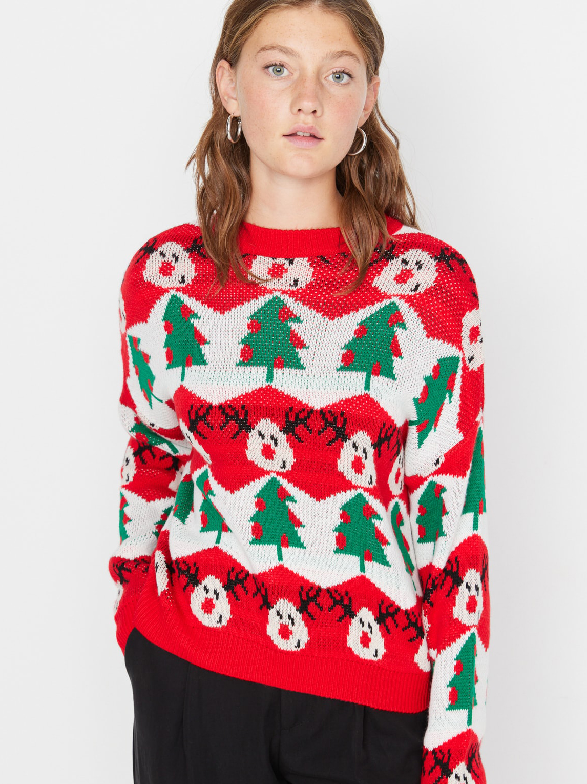 Pulover dama Trendyol TWOAW23KZ01586/Red