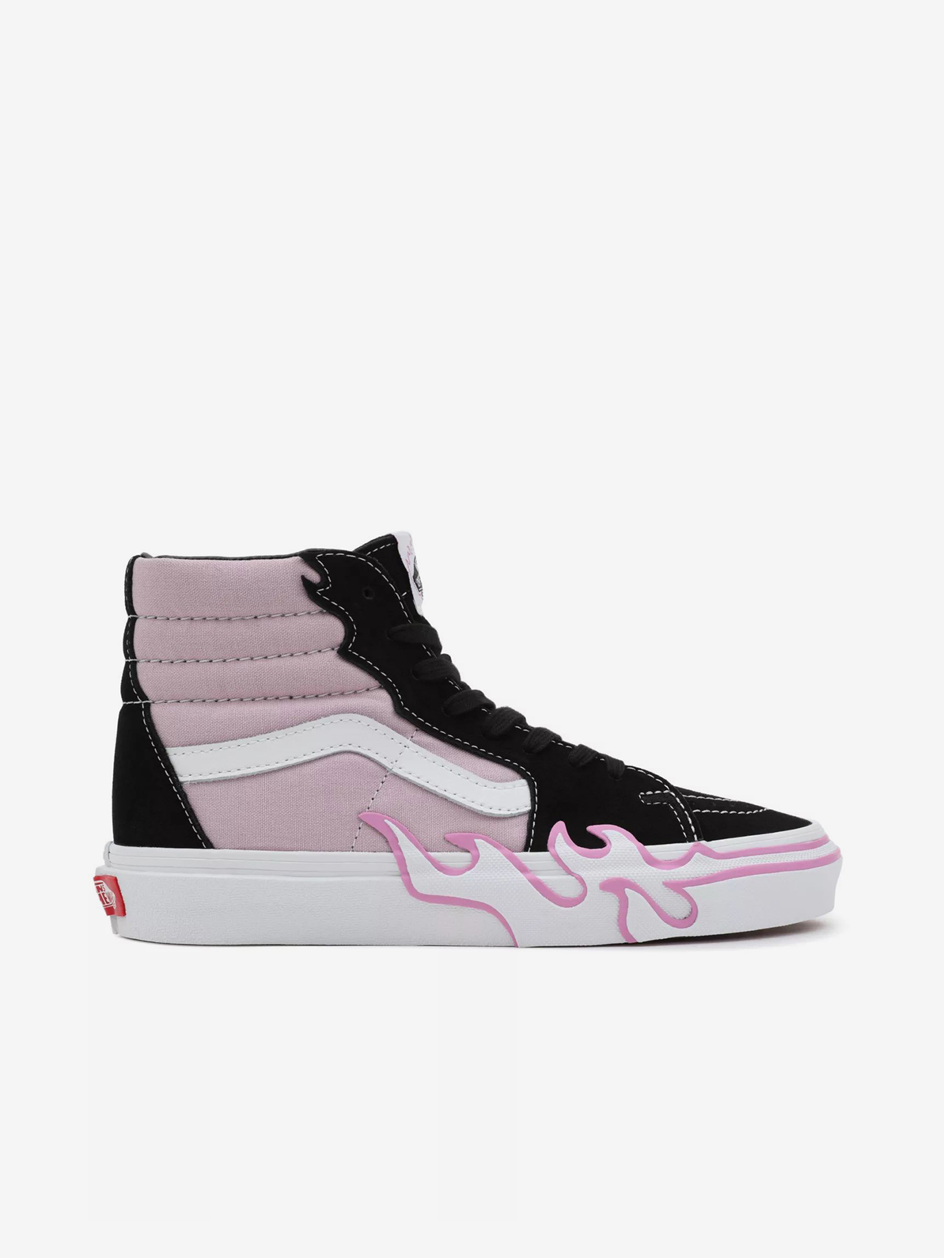 Pink and black women's sneakers with suede details VANS SK8-Hi Flame
