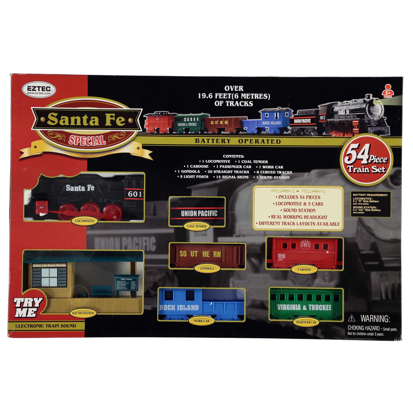 EZTEC Santa Fe 54 Piece Train Set